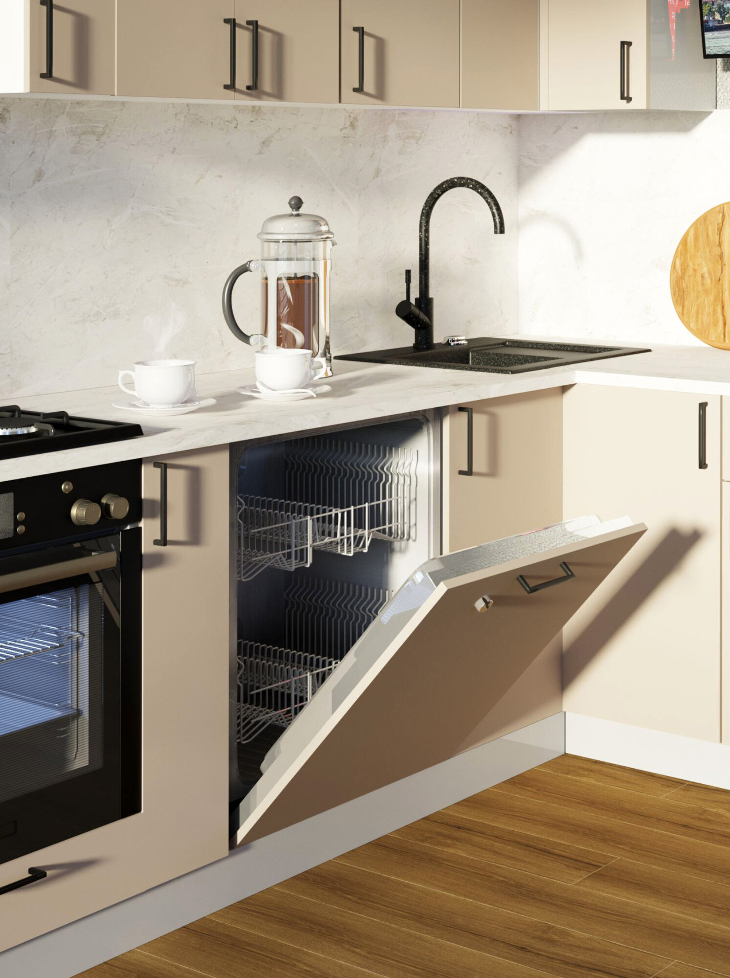 Фасад для посудомойки от кухонного гарнитура VITAMIN. цвет " Капучино", размер 60х72