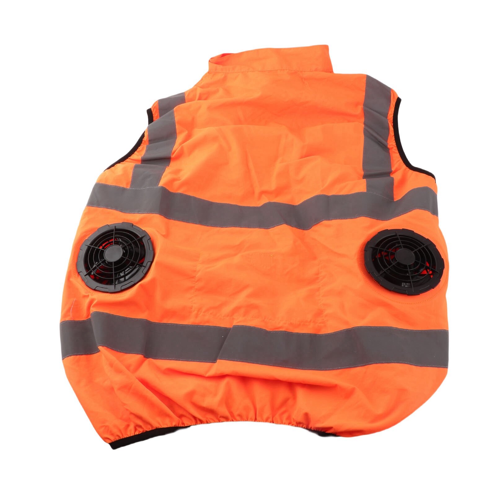 Летний жилет Cool Vest с вентилятором, охлаждающим вентилятором, светоотражающими полосами, перезаряжаемая рабочая одежда 5 В, флуоресцентный оранжевый XXL