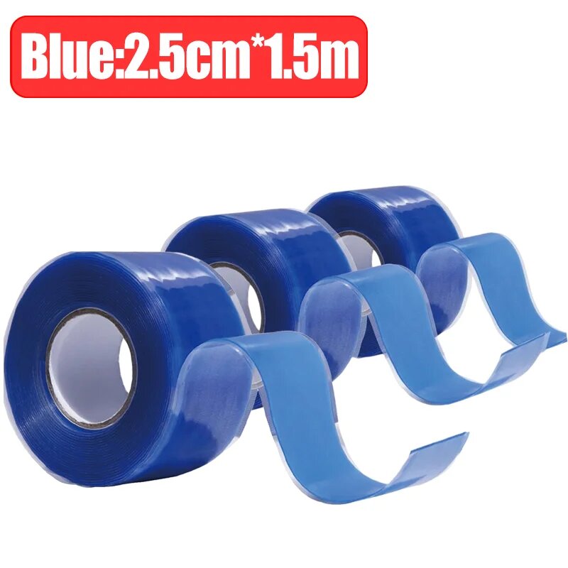 Силиконовая лента водонепроницаемая Blue 2.5см x 1.5м, 3шт