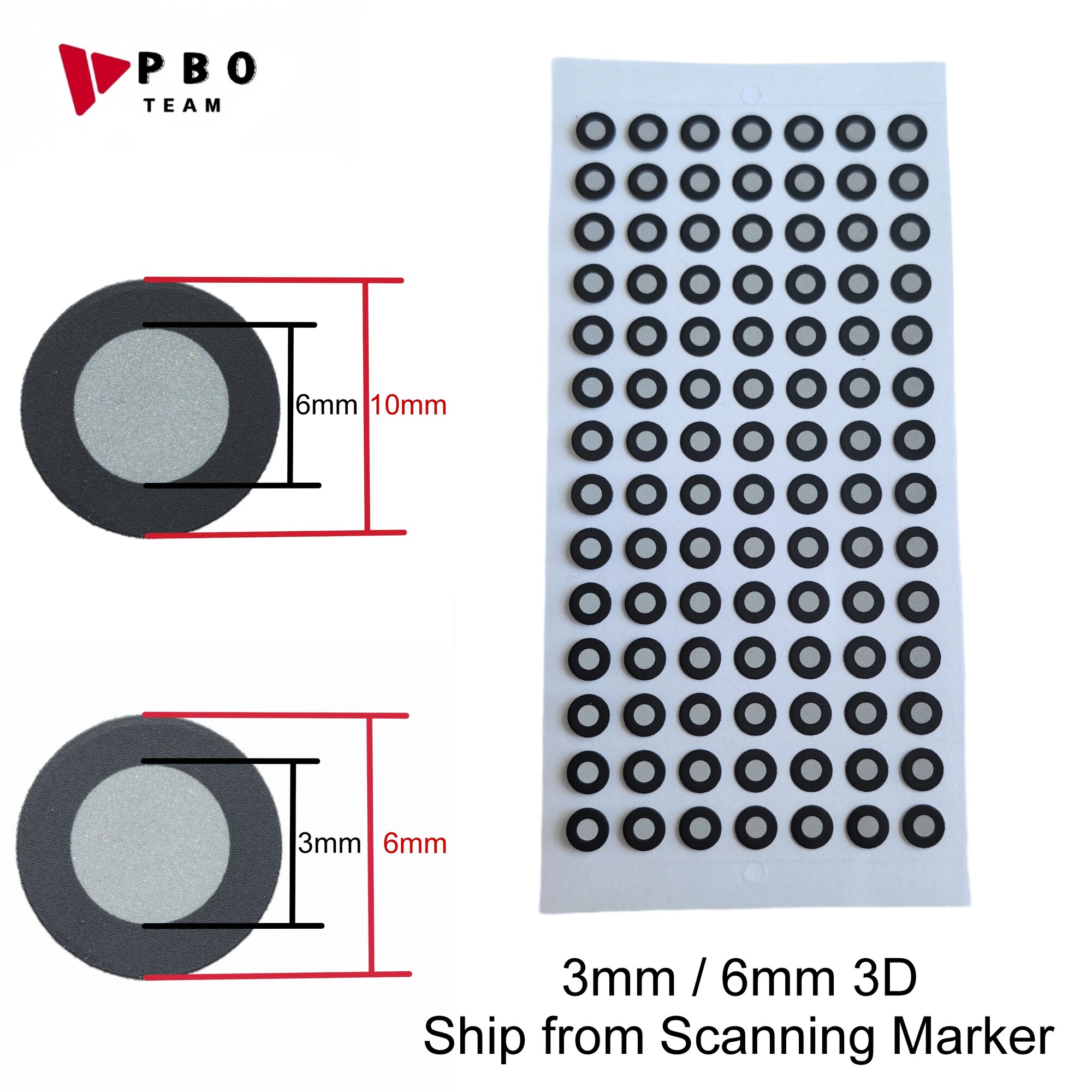 Для Creality 100/1000 точек 3D-сканирования Mark Point 3/6 мм для Creality CR-Scan Raptor/Otter/Fret Pro 3D-сканер отслеживающая точка