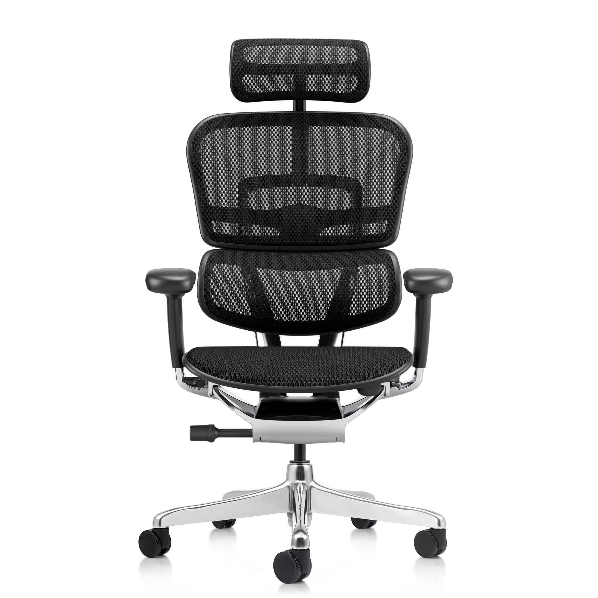 Кресло компьютерное Ergohuman Elite 2 ST (черный каркас, черная сетка, подлокотники 5D, натяжение сетки сиденья)