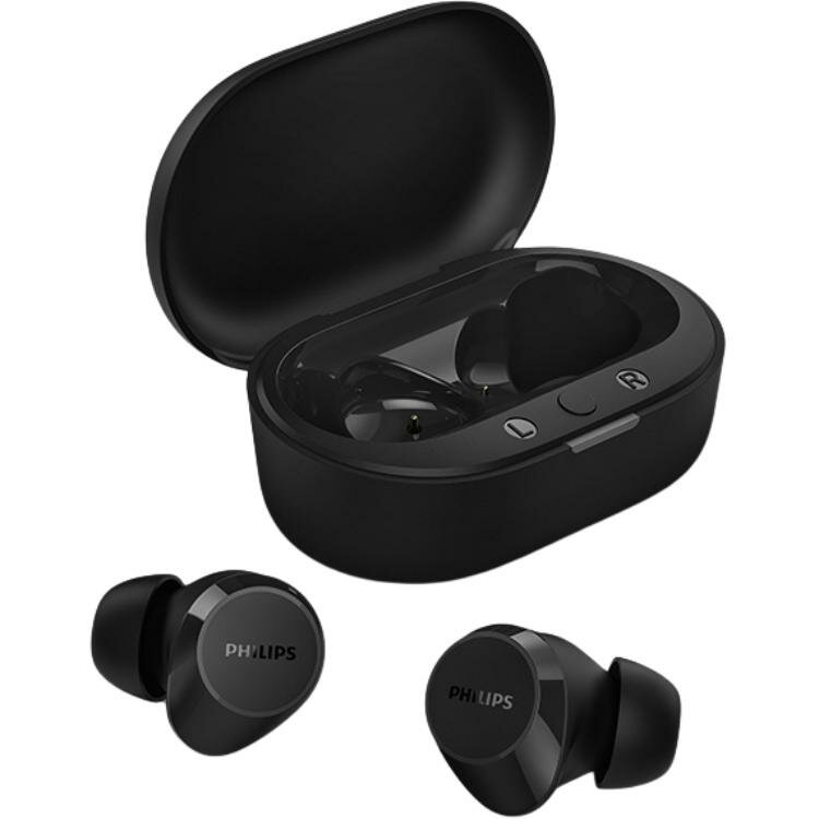 Наушники-вкладыши PHILIPS беспроводные, черные, до 6 часов работы, компактные, легкие