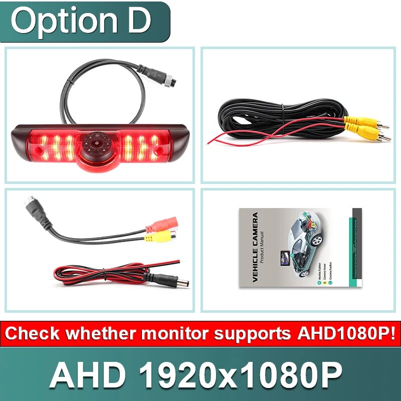 Камера заднего вида GreenYi AHD 1080P со светодиодной лампой стоп-сигнала для Fiat Ducato 2006-2015 3Gen Citroen Jumper/Peugeot Boxer III