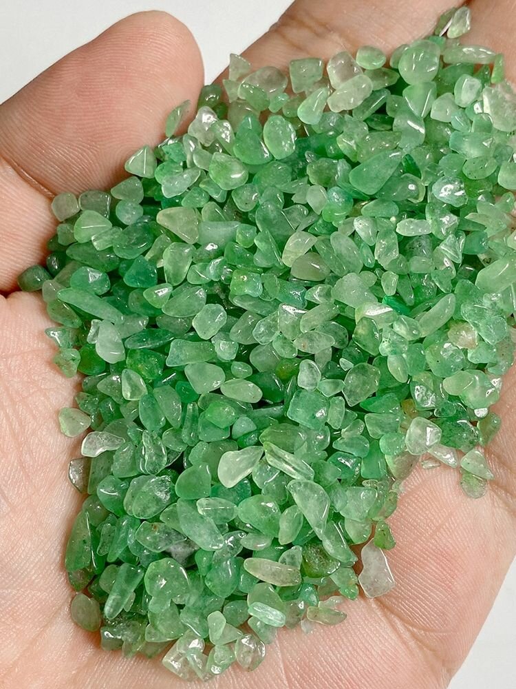 Зеленый Авантюринкамень, Декоративные камни для растений аквариума 3-5 мм, 50 г