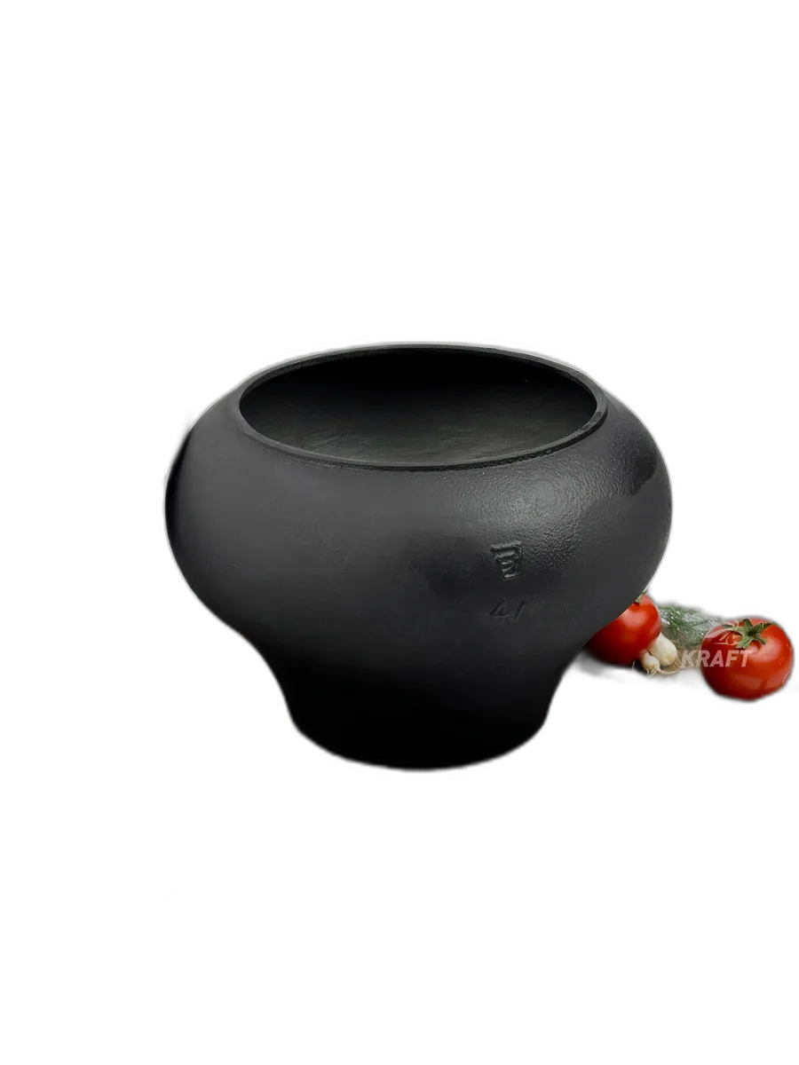 Горшок чугунок для печи с крышкой 4 литра