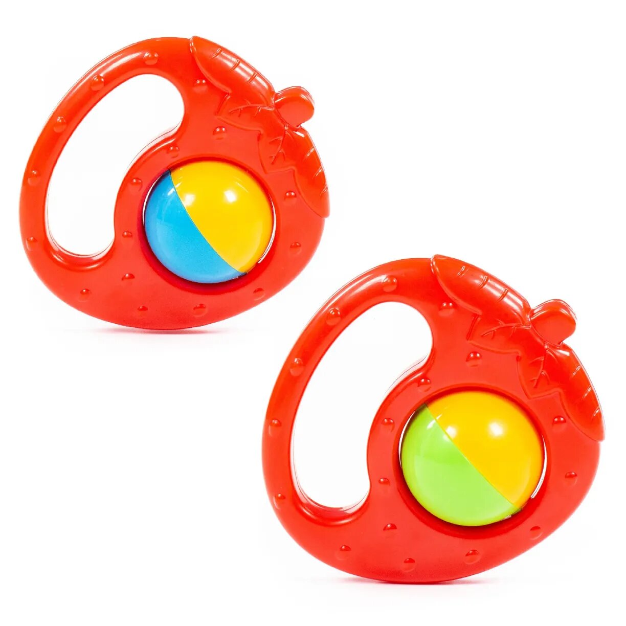 Погремушка Полесье "Клубника", пластик, без клеевых материалов.