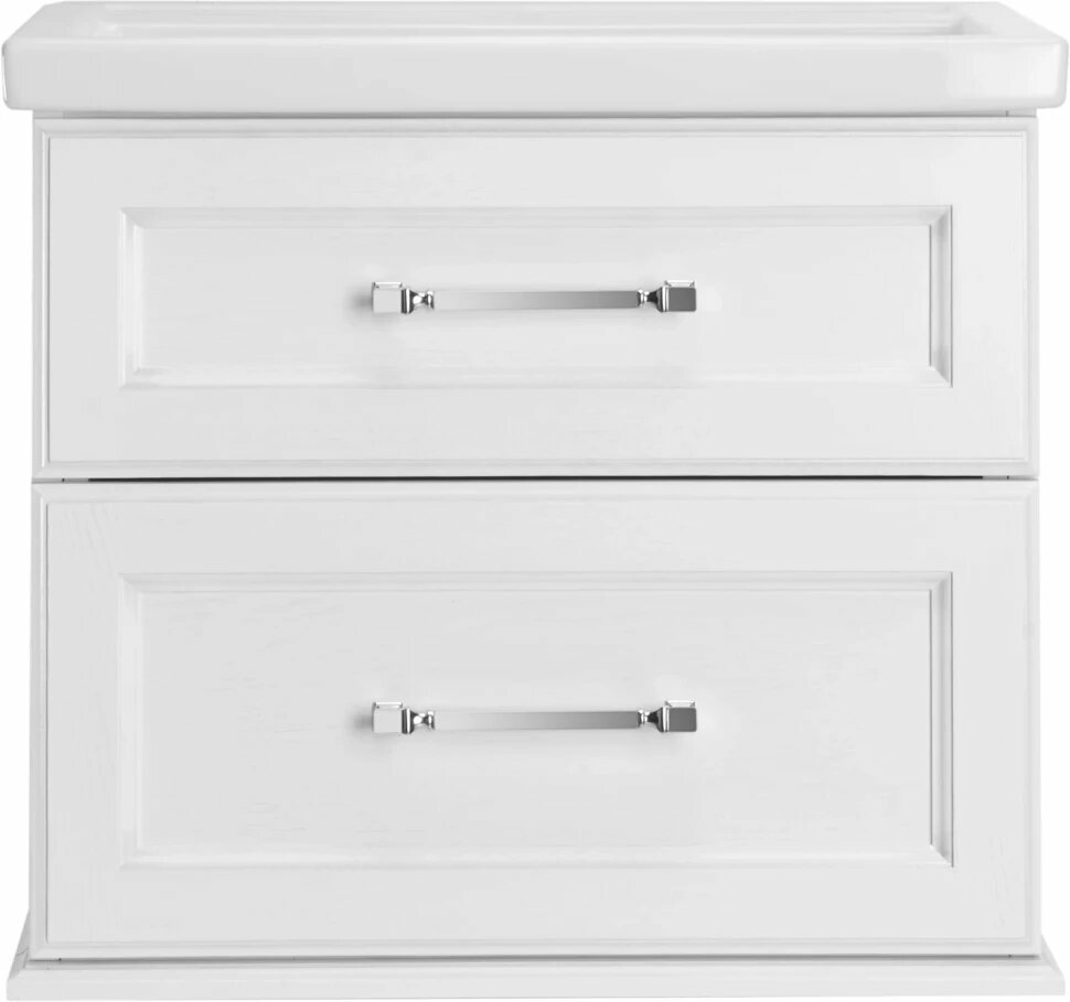 Тумба с раковиной белый серебряная патина 70,5 см ASB-Woodline Венеция