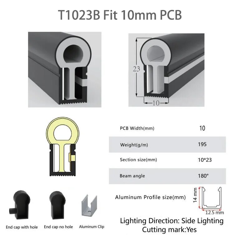 LOAMLIN Гибкая силиконовая светодиодная трубка B1023, 2M