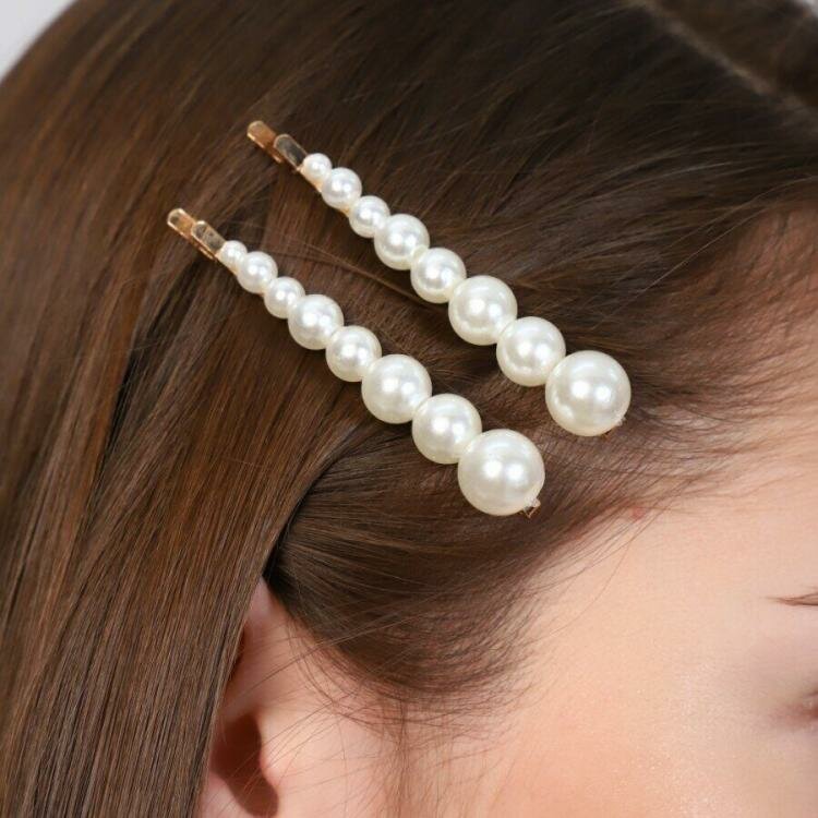 Заколки-зажимы Beauty Gallery, серебристый, комплект 2 шт, длина 6см