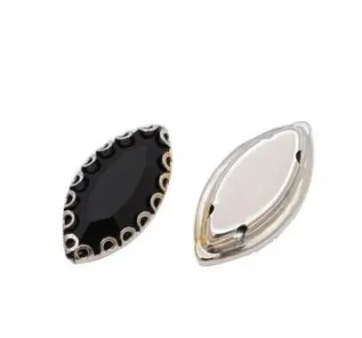 Стеклянные стразы конский глаз 20 штук 7x15mm, Черный, black