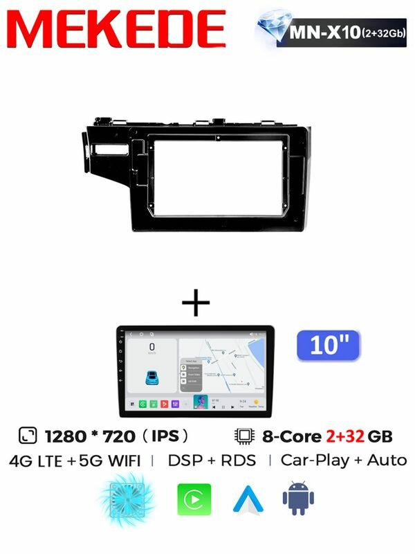Магнитола 10.2" Mekede MN X10 Pro 2/32 Gb Honda Jazz 3 Fit 3 GP GK 2013-2020 (A) carplay