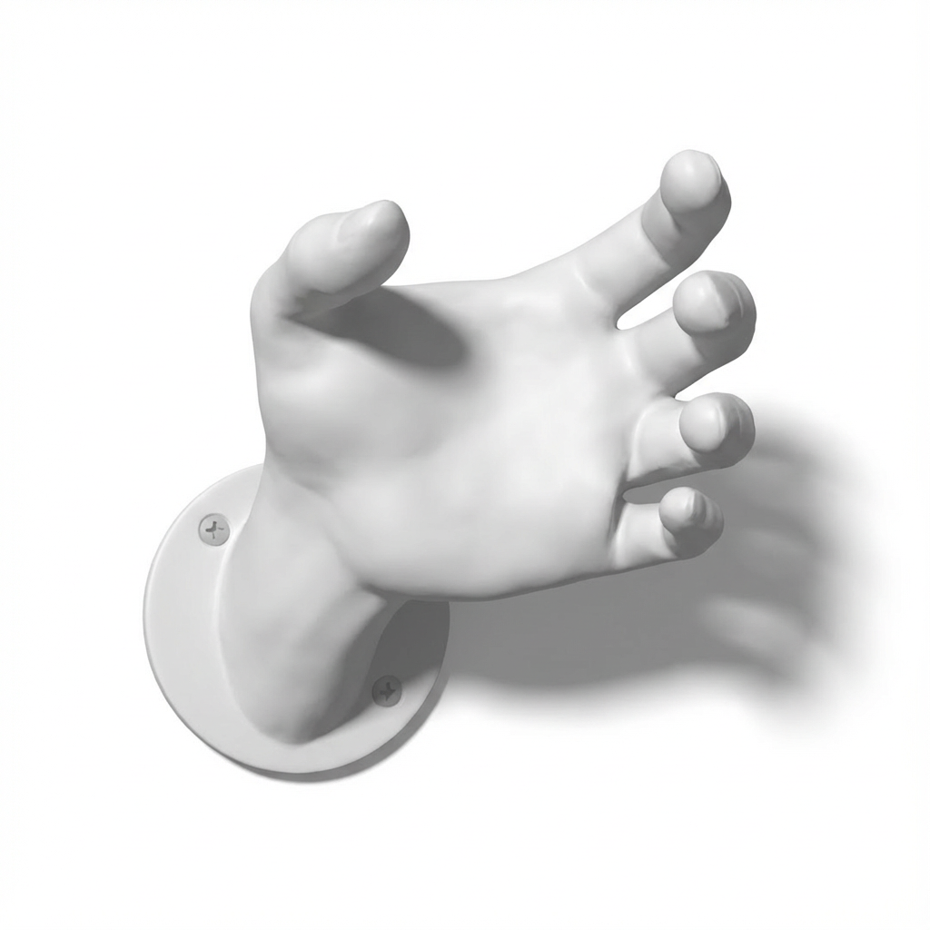 Держатель "Рука", для гитар, пластик, настенный, универсальный, белый