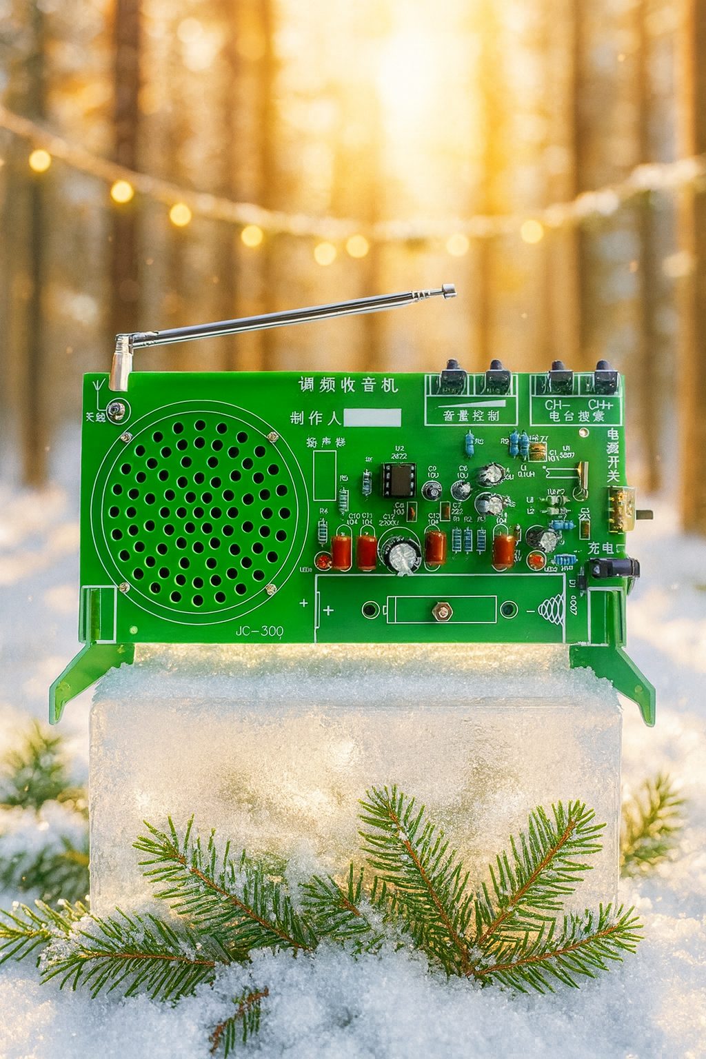 Набор для самостоятельной сборки и пайки (конструктор) "Электронный радиоприемник RDA5807" 65-108МГц с аккумулятором (У)