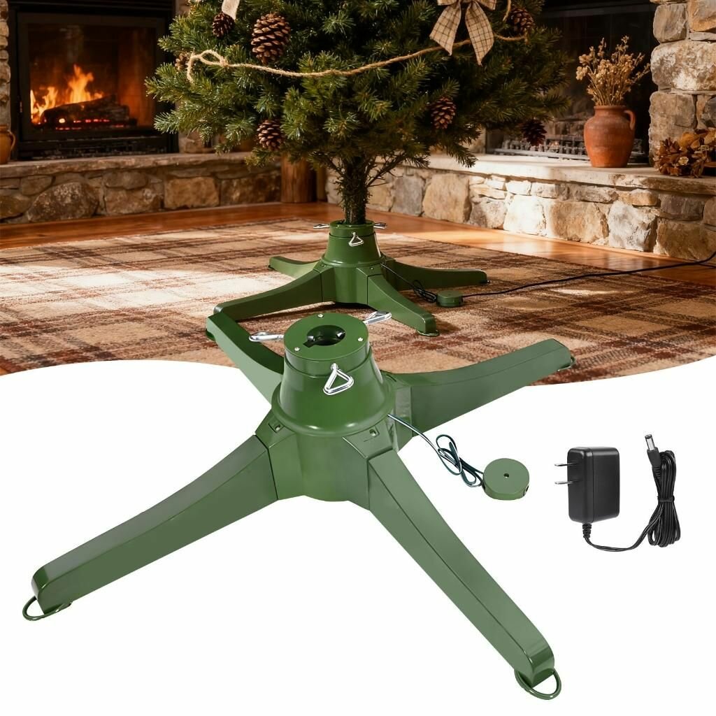 Большая Рождественская елка с электрическим вращающимся основанием стандарта США 110 В