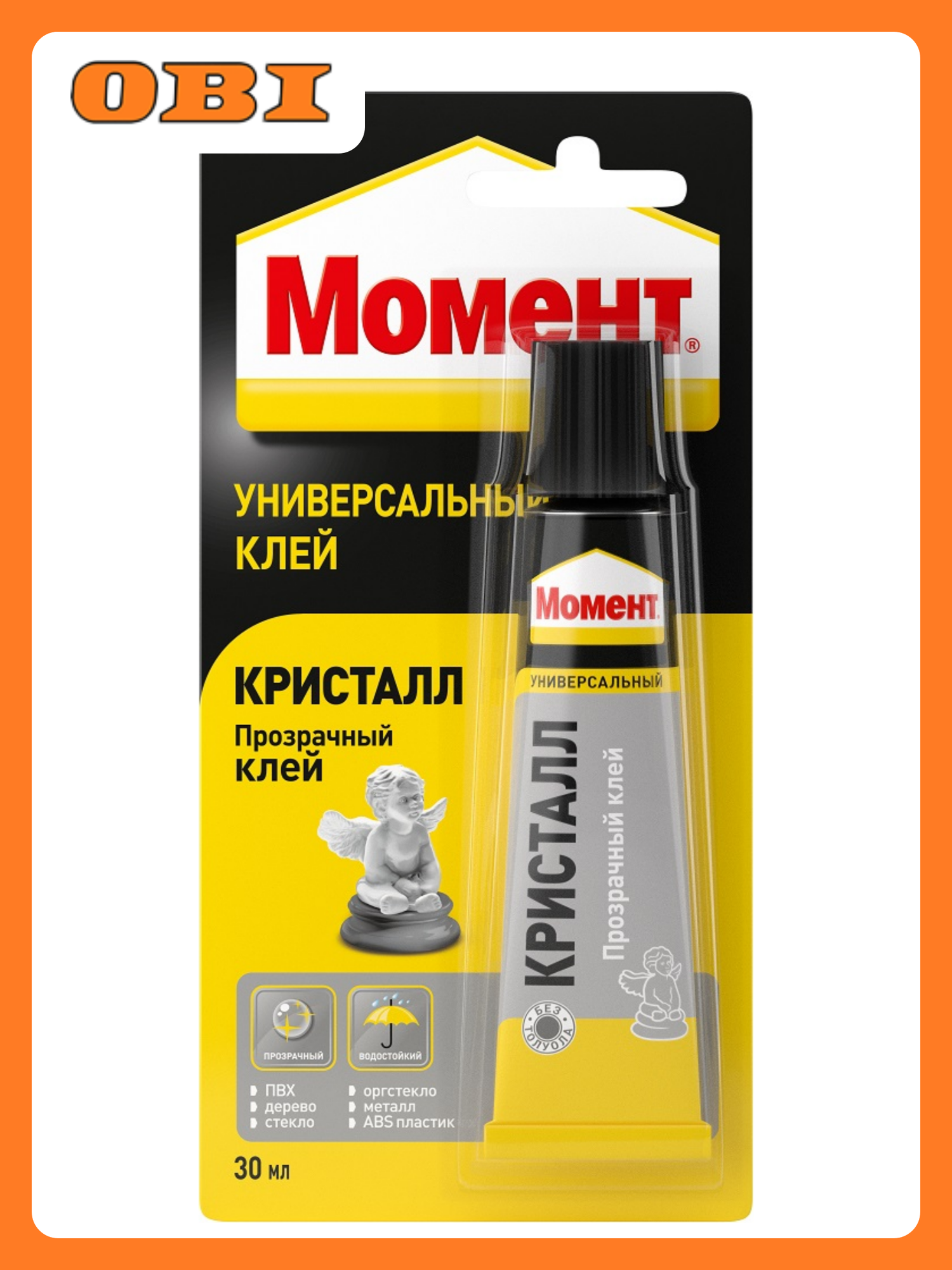 Клей Момент Кристалл, универсальный, 30мл, бесцветный, морозостойкий, водостойкий