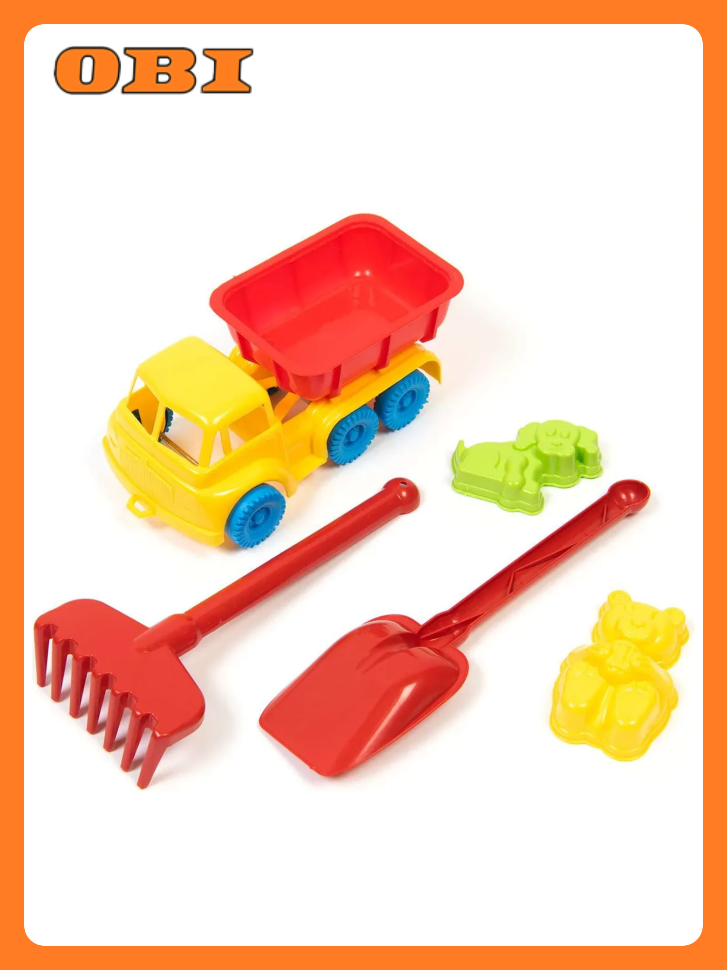 Набор песочный ZEBRATOYS "Тоша", для игры в песке, с машинкой, формочки, лопатка, грабли