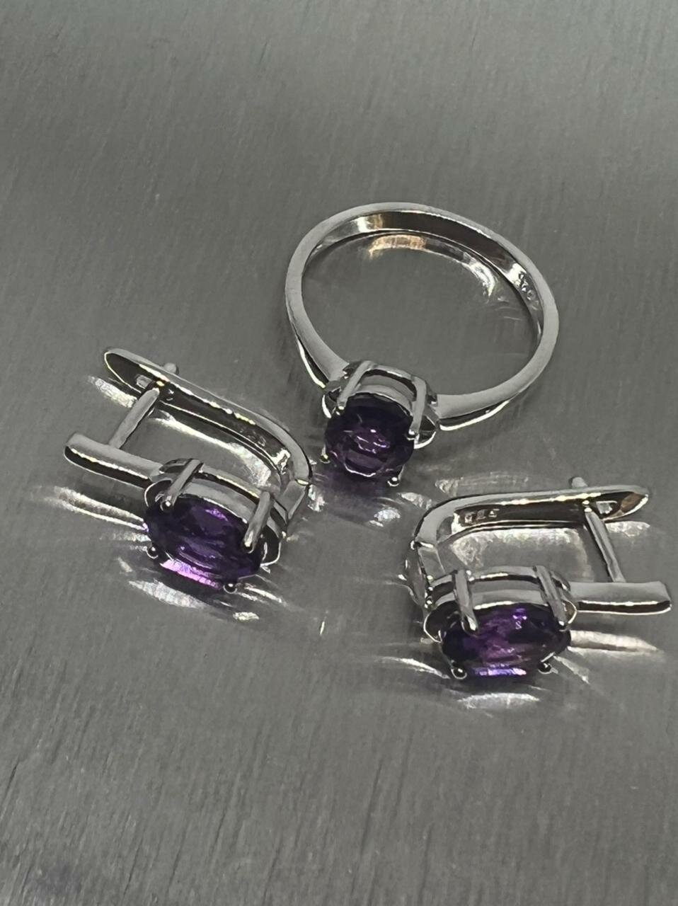Комплект бижутерии, аметист