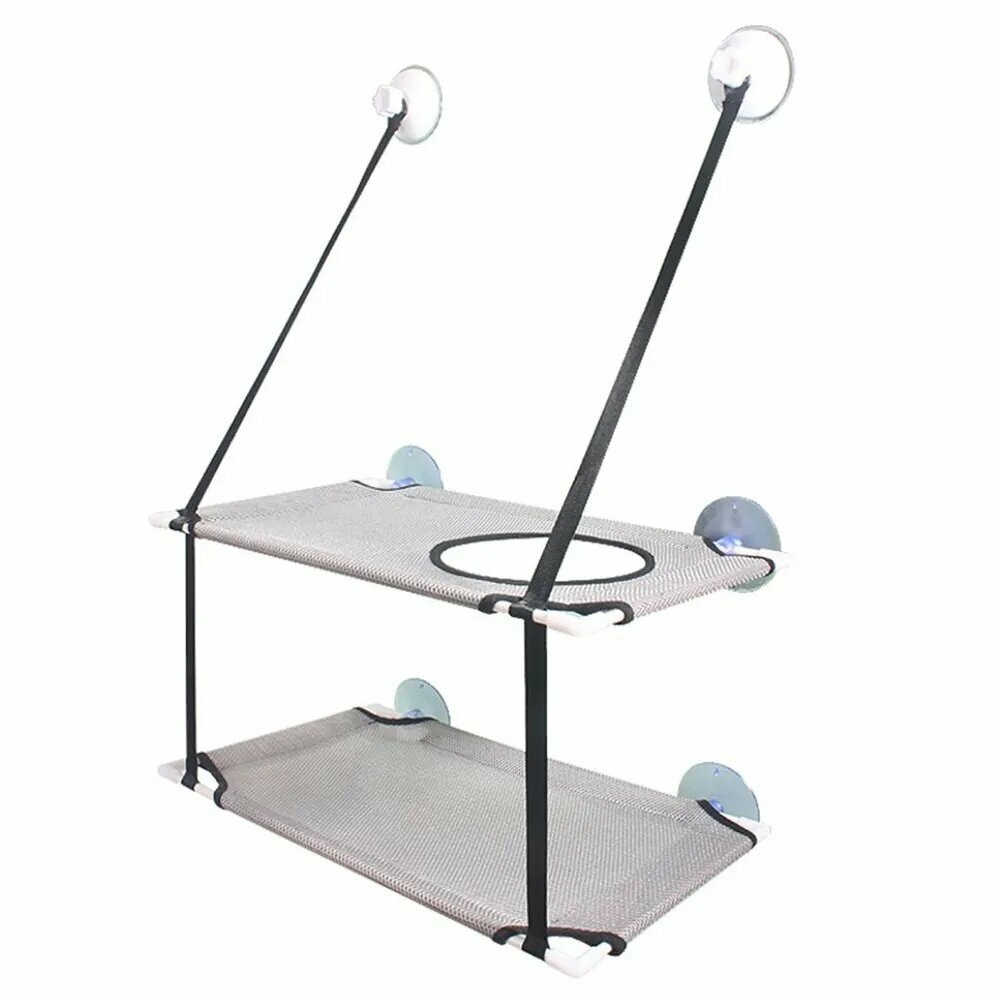 Двухслойный гамак для кошек на окно с присосками, солнечное сиденье