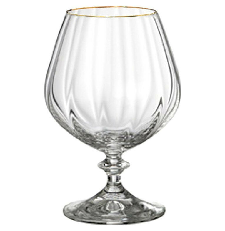 Бокал для бренди 400 мл 1 шт Crystalex CZ s.r.o. "Анжела /Оптика /Отводка золото" / 130189