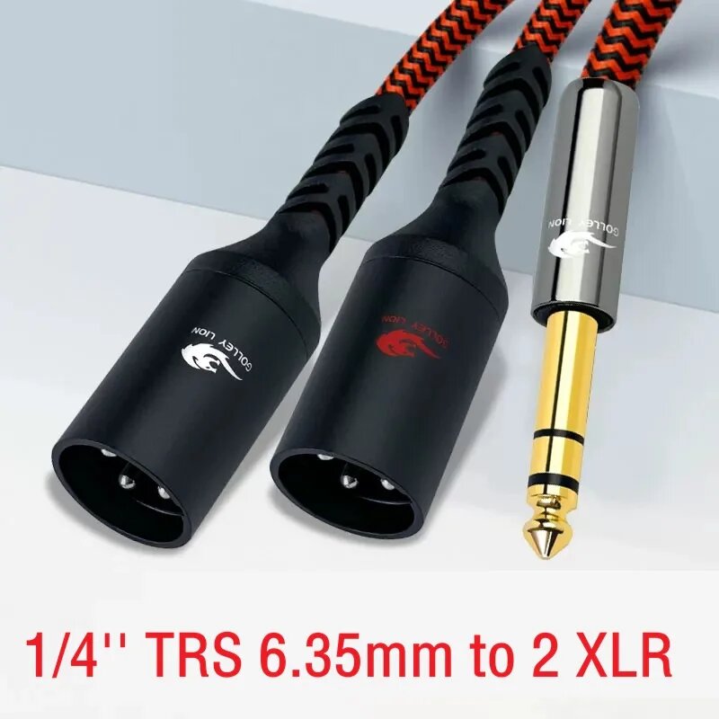 Аудиокабель со штекером XLR, 1/4 дюйма, со штекером 6,35 мм на два штекера, для микрофона, DV-камеры, видеокамеры, стереосистема, Y-разветвитель, экранированные шнуры