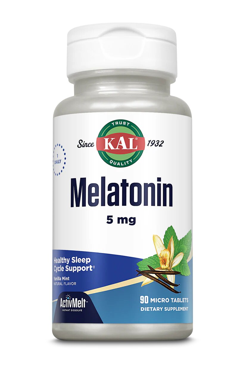 Антиоксидант KAL "Melatonin" 5мг 90 таблеток, для нормализации сна