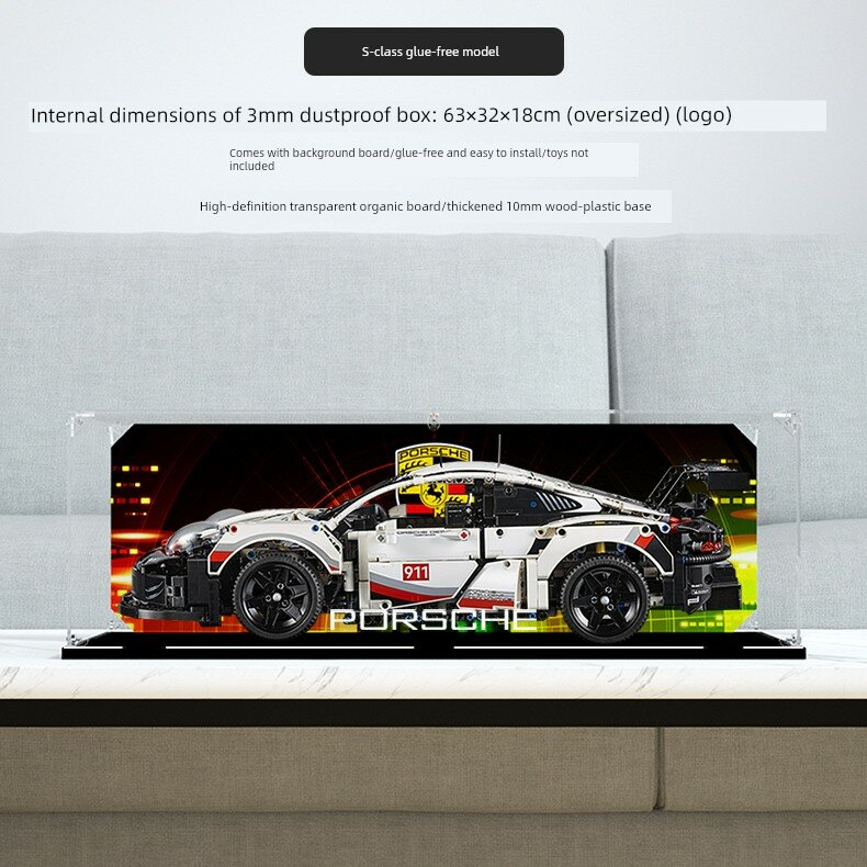 Акриловый дисплей 42096, подходящий для модели Lego Porsche 911RSR, ящик для хранения, пылезащитная крышка коробки,