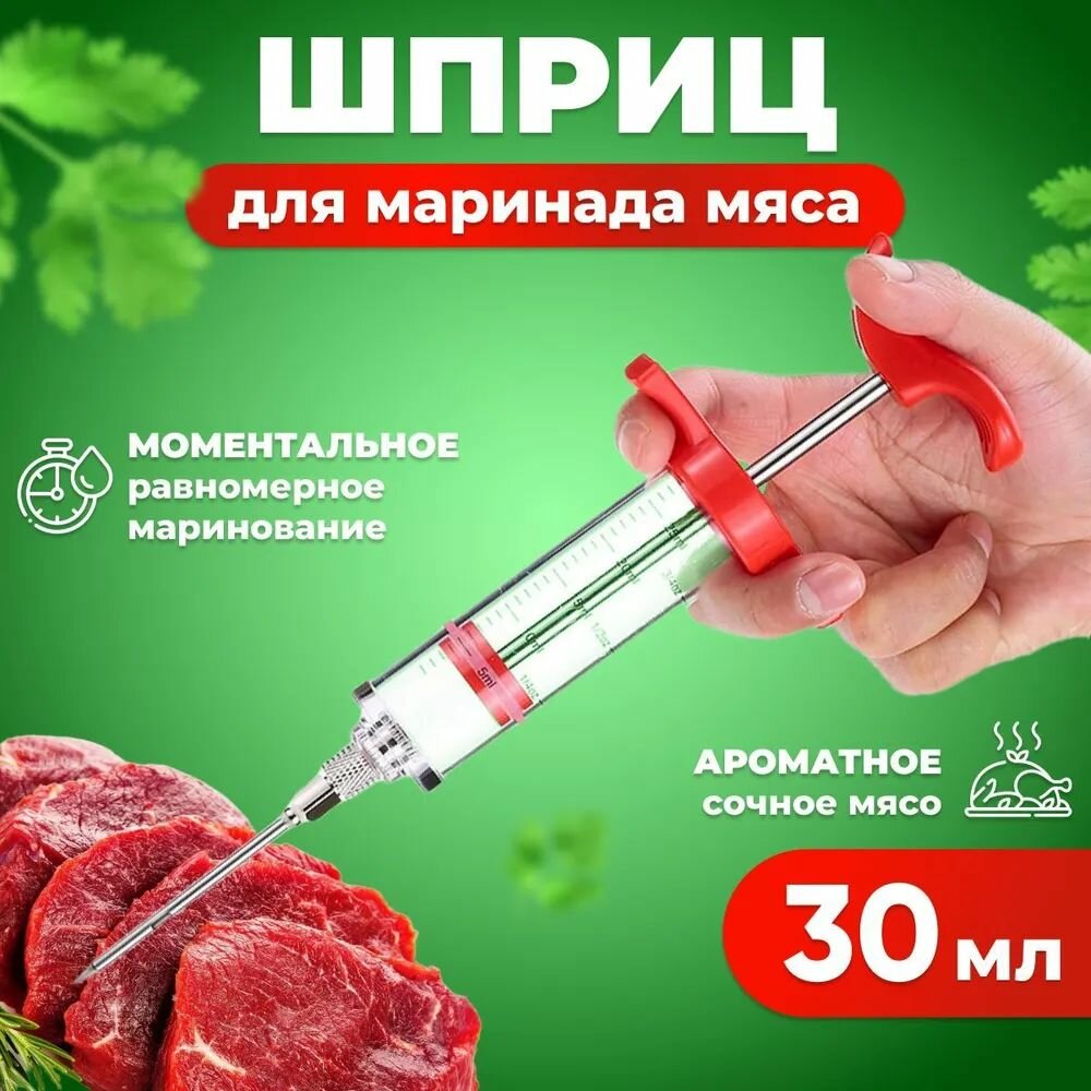 Шприц для мяса, насадок: 1 шт, мешков: 1 шт