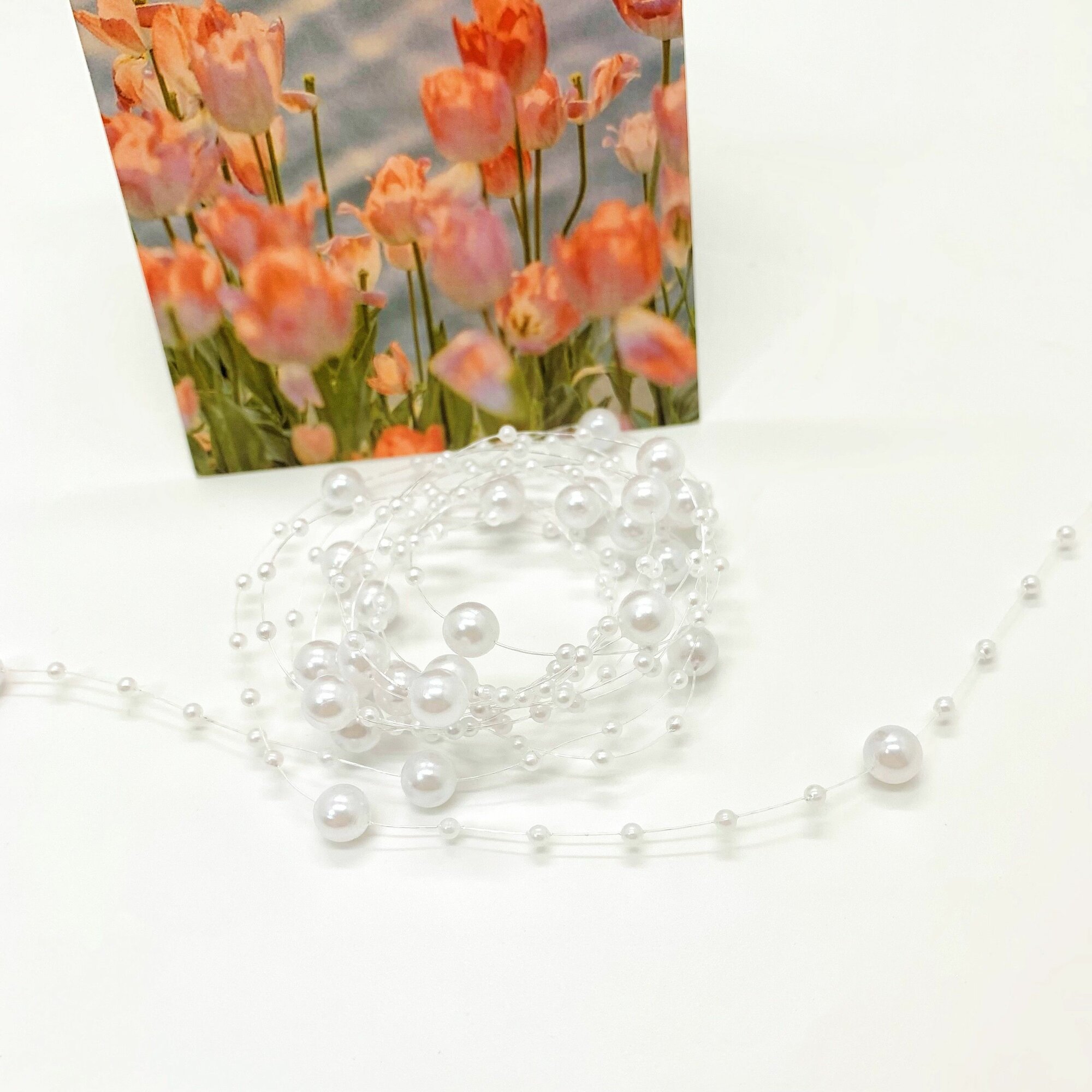 8+3 мм Иризирующие бусины "Звездное небо" соединенные, DIY ручная работа, рыболовная леска, жемчужная цепочка, лампа медузы, прозрачная бусинная занавеска