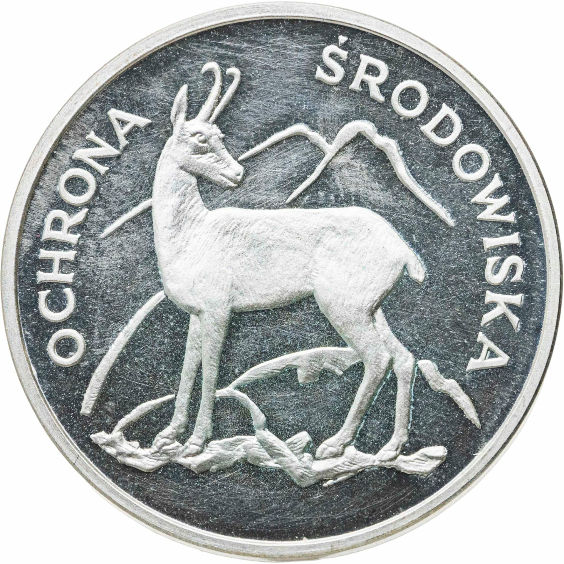 Польша 100 злотых zlotych 1979 Охрана окружающей среды - Серна, Серебро 625, в сохранности Proof