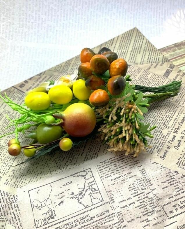 Набор декоративных цветов Рукоделие для флористики и творчества, из пластика и ткани