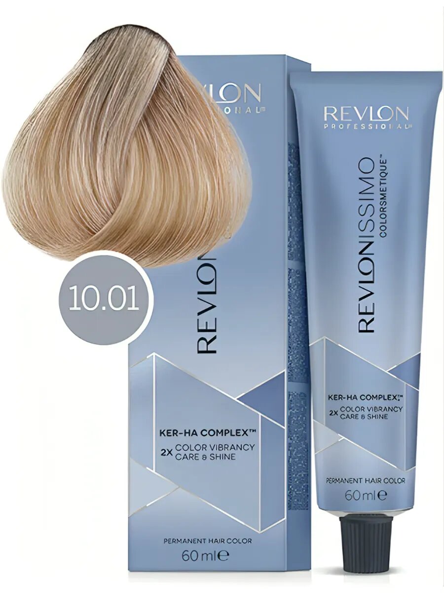 Краска для волос Revlon Professional Revlonissimo Colorsmetique, Краситель с гиалуроновой кислотой перманентный, 10.01