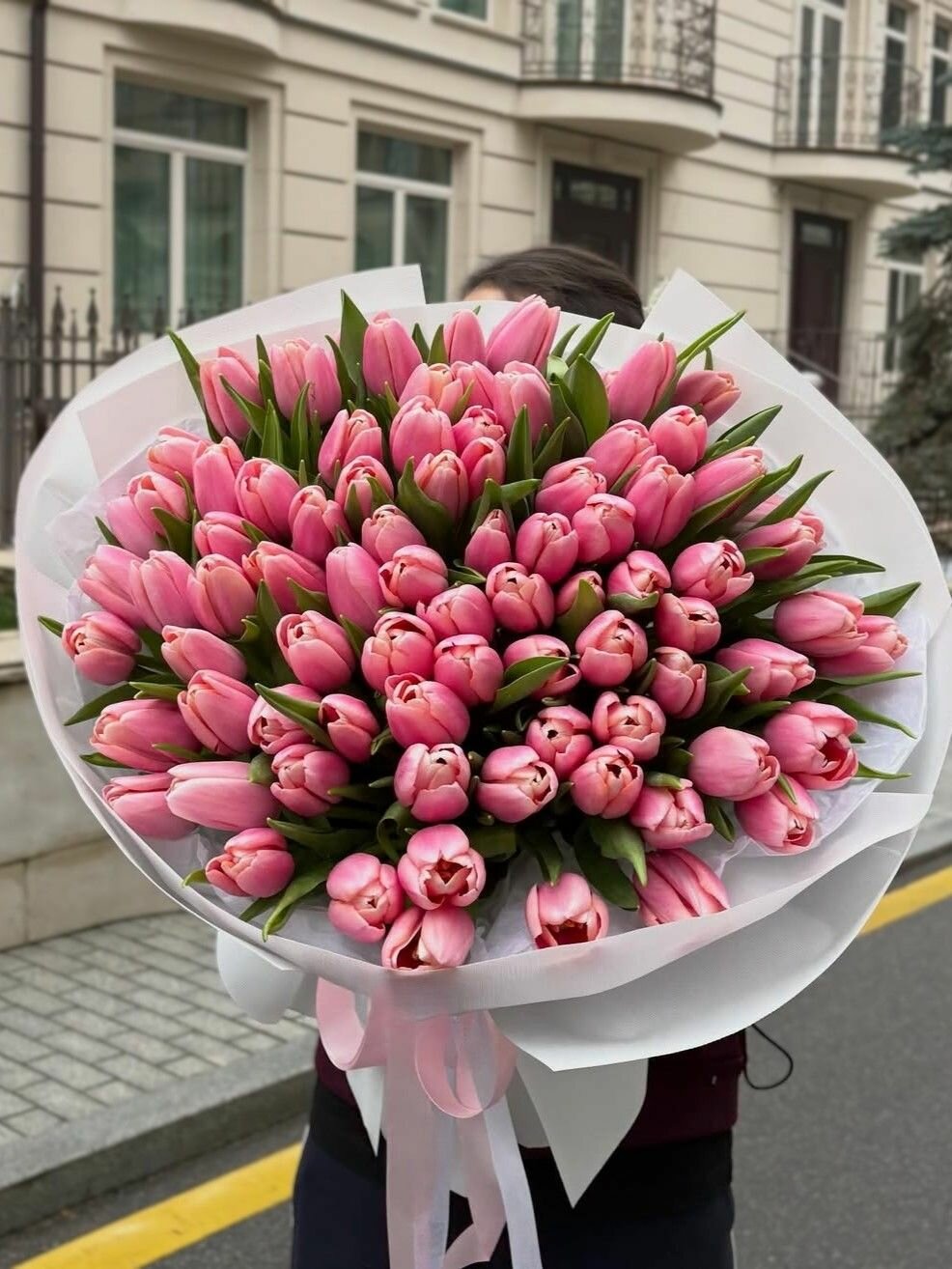 Букет из 75 тюльпанов