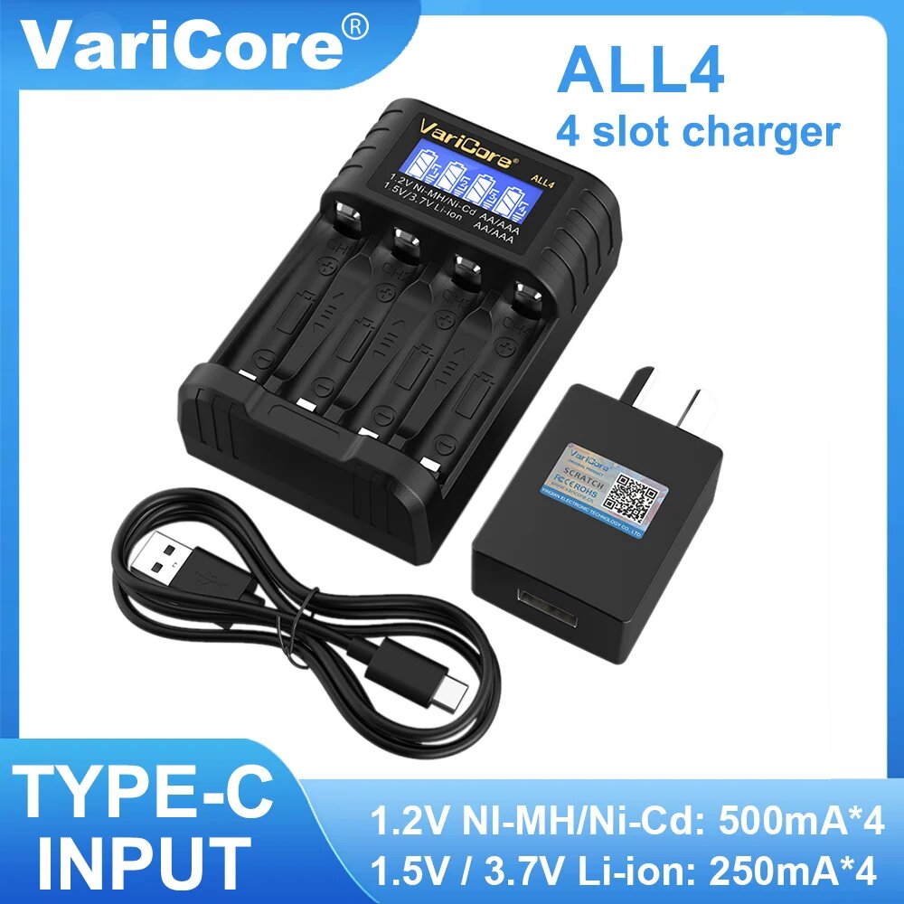 4 слота ALL4 LCD Умное зарядное устройство для 1.2v Ni-MH ni-cd AA AAA 1.5v литиевых батарей 3.7v 14500 Зарядные элементы