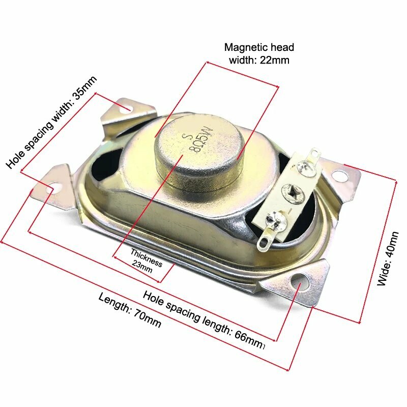 Динамик 40mm, 70mm, 5W, A 22mm 8