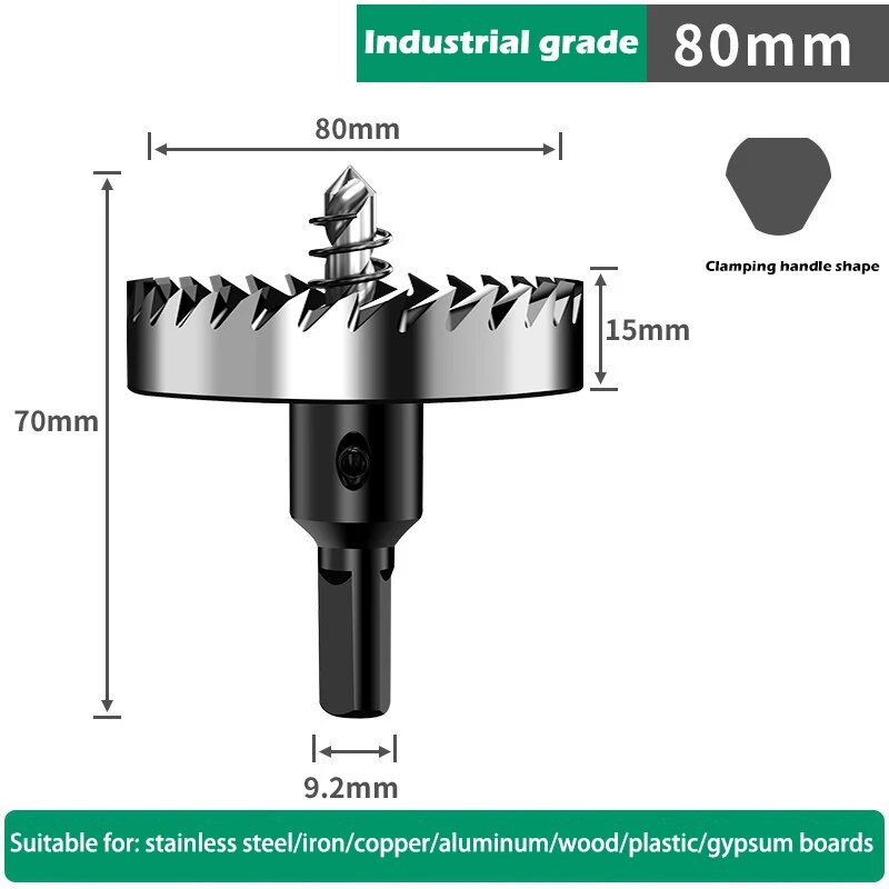 Сверло спиральное 80 мм, Industrial grade, 1 шт