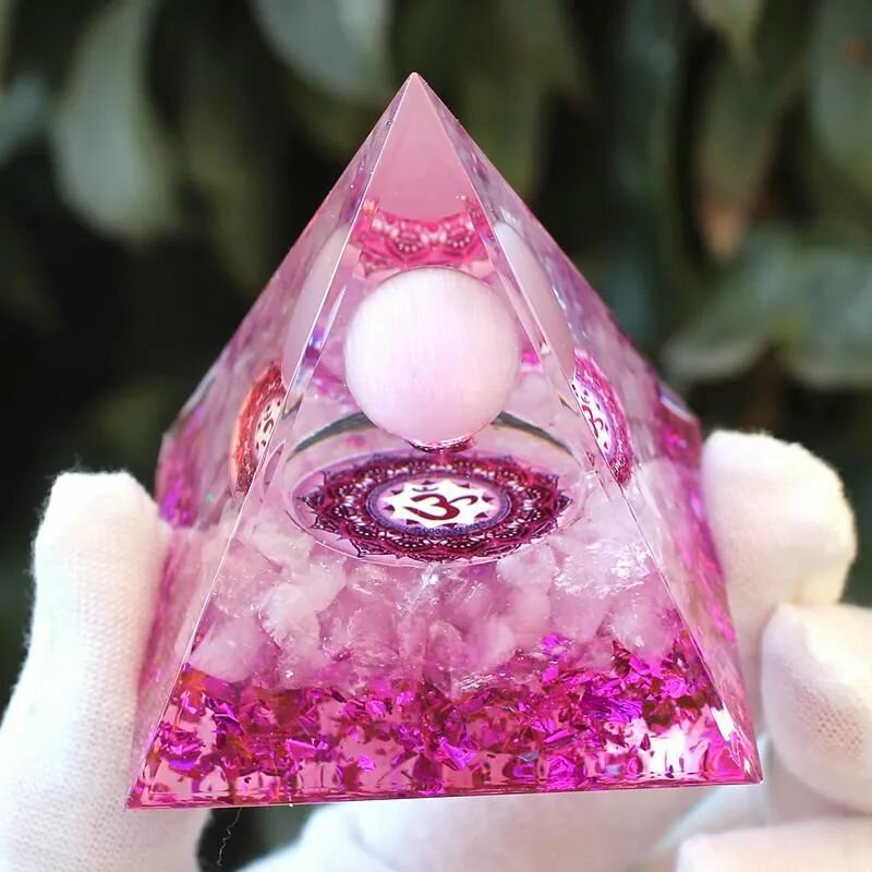 Новая кристальная пирамида из дробленого камня, эпоксидная смола, украшение для дома и офиса, настольный декор, подарок для рукоделия
