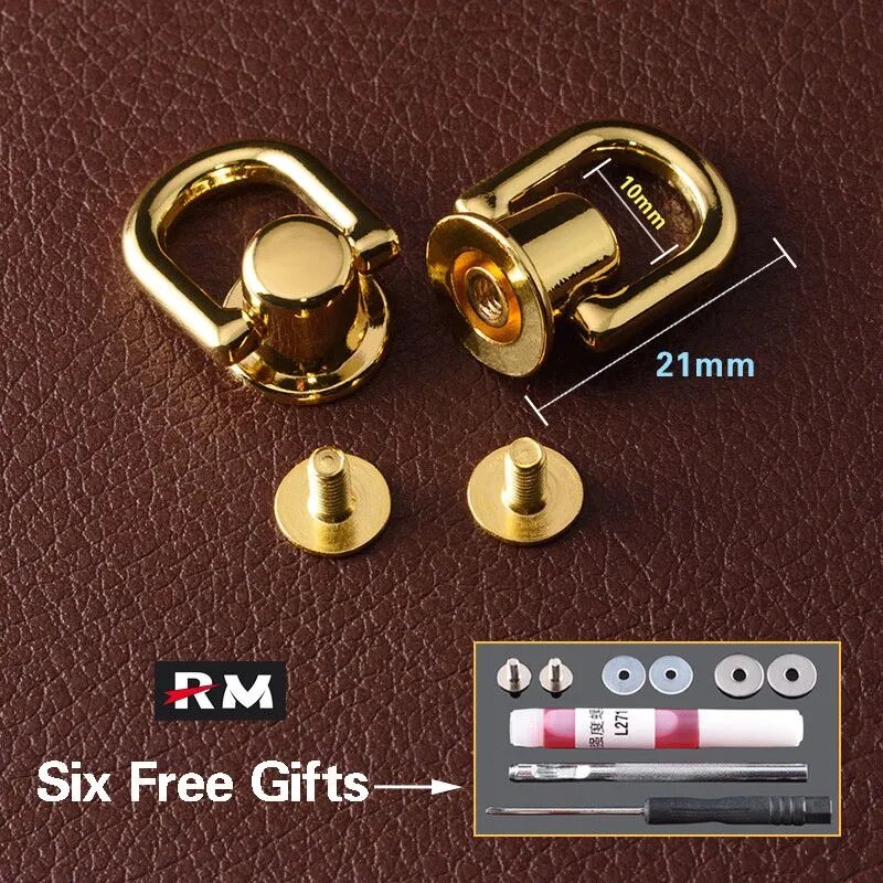 Застежка для сумки, Кобурный винт с кольцом для сумок и аксессуаров, с кольцом d равно 10 мм, 2 шт