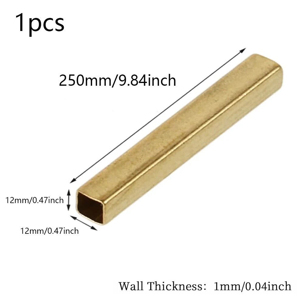 Латунные квадратные трубки 6/8/10/12/14/16/18/20 мм 250 мм 12x12x250mm 1pcs