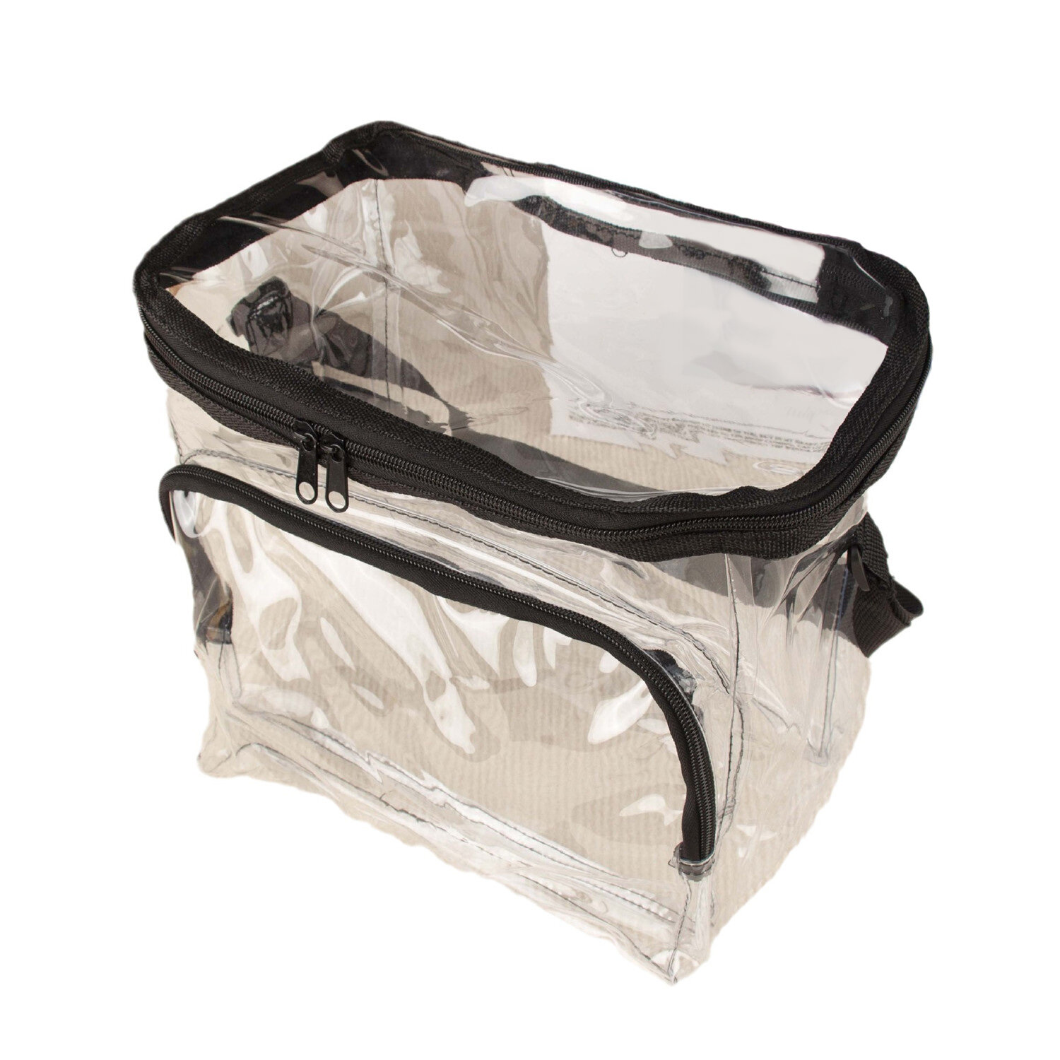 Большой прозрачный ланч-бэг прозрачный ланч-бокс с регулируемым ремнем и передней карманом 30*18*26см