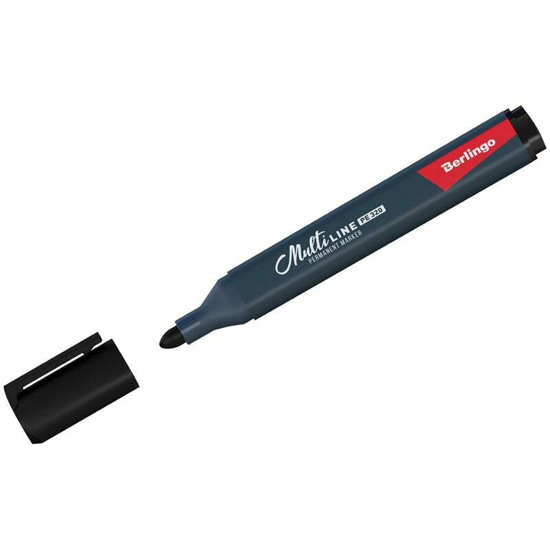 Berlingo Маркер перманентный "Multiline PE320", пулевидный, 3 мм, черный