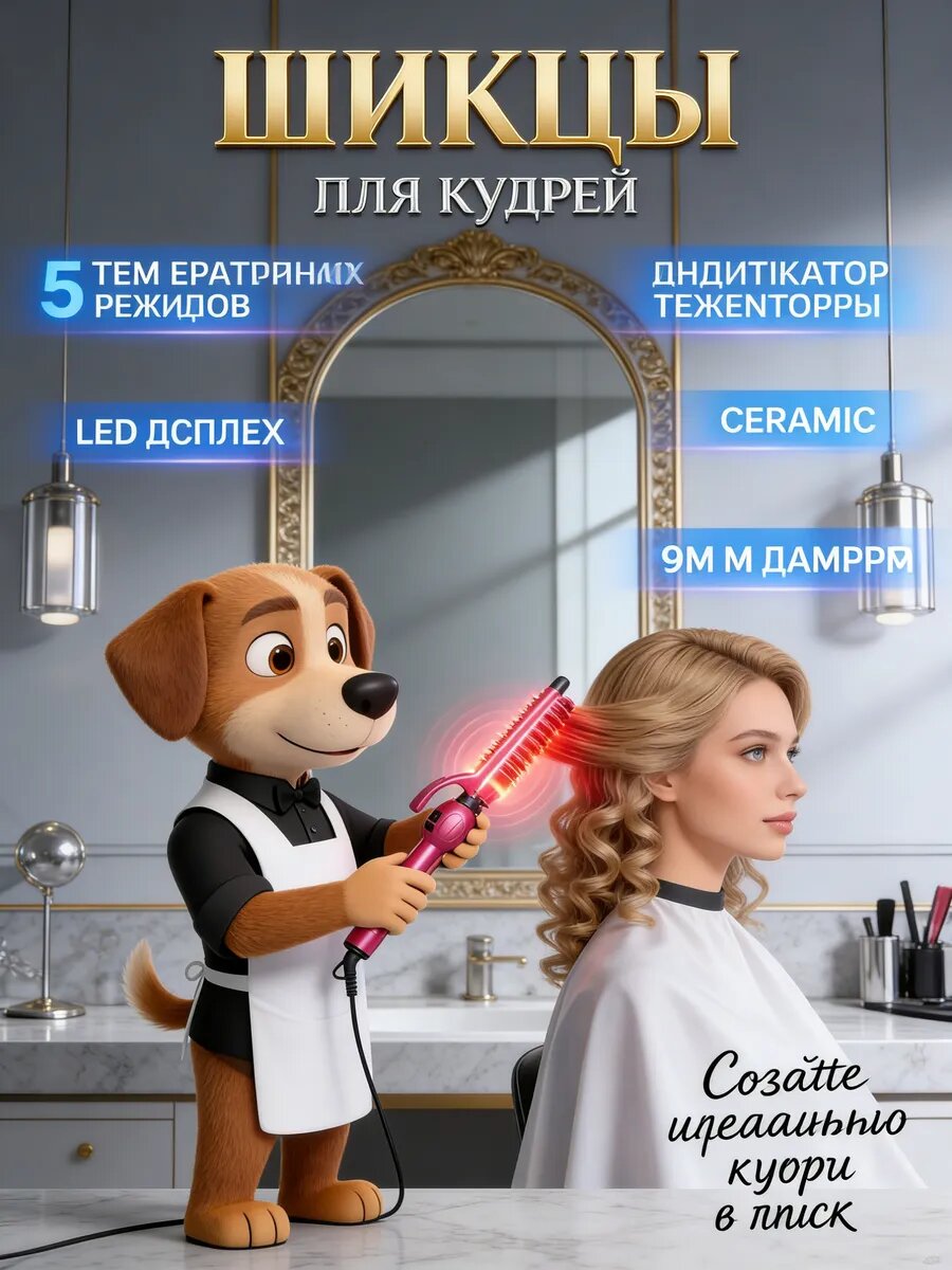 Плойка для афрокудрей для укладки волос