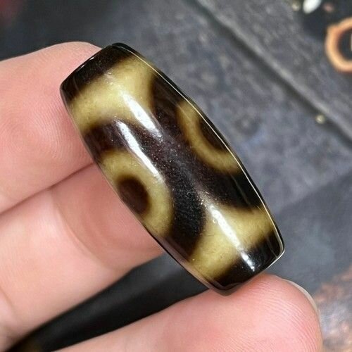 Редкий агат тибетского буддизма, тотем с 3 глазами, бусина дзи, амулет, подвеска m1841