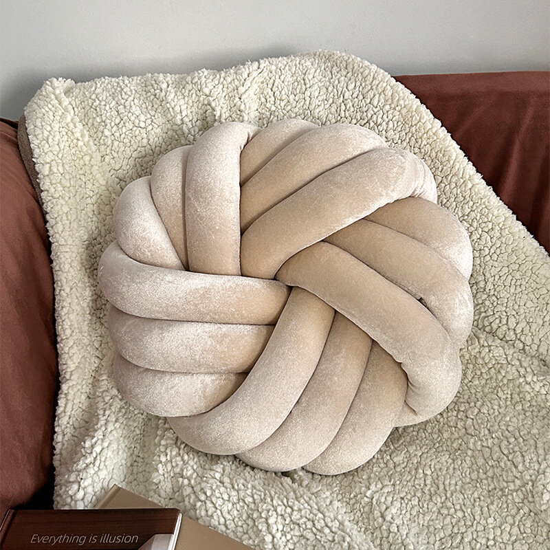 Европейский стиль легкой роскоши, бархатная трехслойная круглая подушка, подушка для гостиной, прикроватная подушка, плетеная подушка для бокового окна, мягкая подушка для дивана