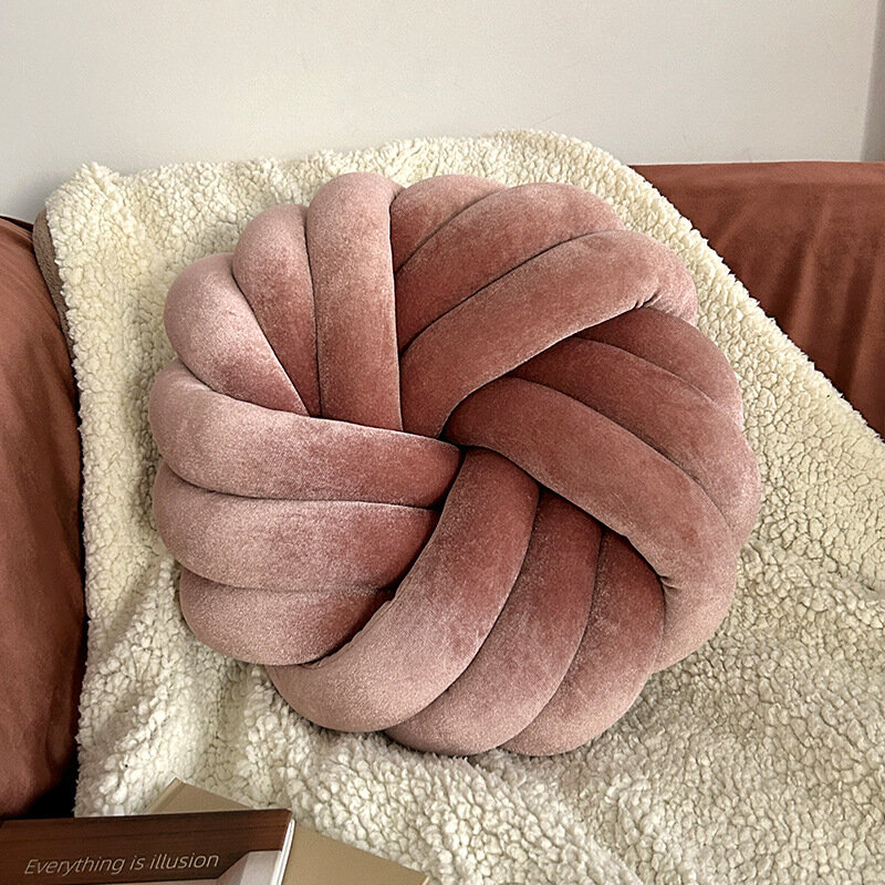 Европейский стиль легкой роскоши, бархатная трехслойная круглая подушка, подушка для гостиной, прикроватная подушка, плетеная подушка для бокового окна, мягкая подушка для дивана