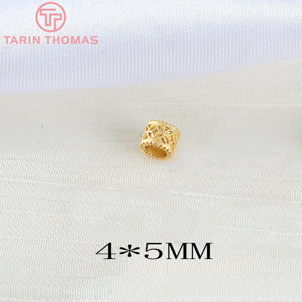 Искусственные бусины TARIN THOMAS 24K золотой цвет латунь 2x4 мм 5x5 мм 10 шт