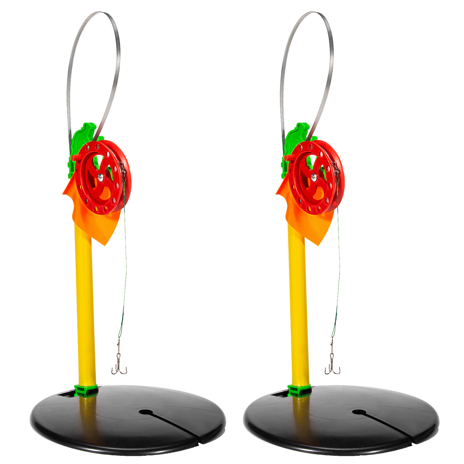 Портативный флаг для ледяной рыбалки на открытом воздухе для зимней рыбалки, материал ABS, тип 1/тип 2 (по желанию), размер 185*280мм/7.3*11дюймов, вес упаковки approx. 269г-285г/9.5 унций-10 унций, в комплект входят 2 штуки флагов для ледяной рыбалки