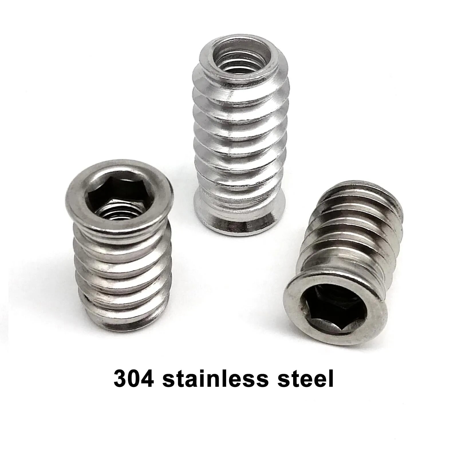 20 шт. M4 M5 M6 M8 M10 Шестигранная головка с шестигранной головкой Диван Деревянная кровать Мебель Встроенная вставка Гайка E-гайка Нержавеющая сталь 304 Углеродистая сталь