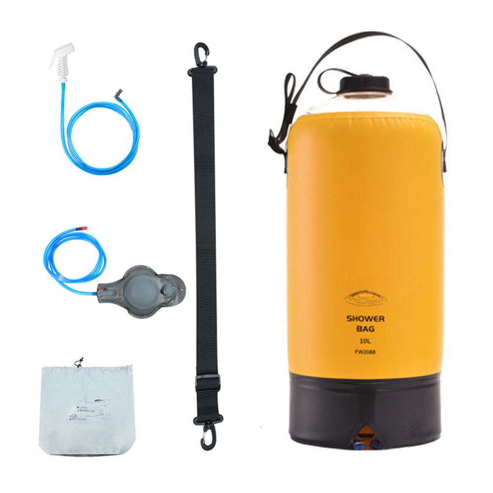 Мешок для воды на открытом воздухе, складной контейнер для воды для кемпинга, объем 10 л, портативный душ-мешок, мешок для хранения воды из ПВХ: черный, желтый, серая камуфляж, розовая камуфляж