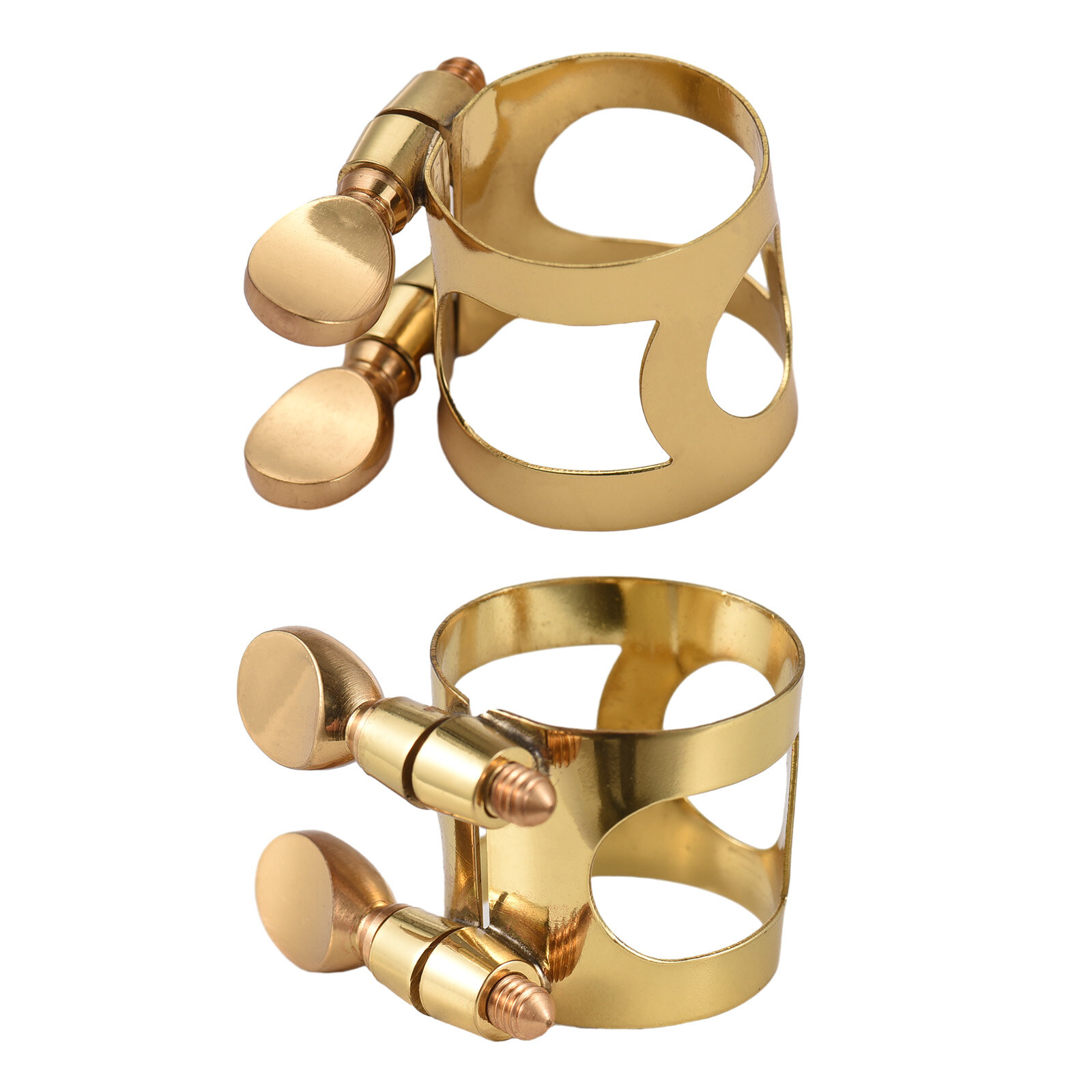 Латунная лигатура для альт-саксофона, регулируемый двойной винтовой зажим для мундштука, аксессуары.