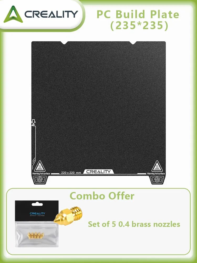 3D-принтер Creality Ender-3 V3 SE с пластиковой сборочной платой размером 235*235 мм и 5 штуками дез диаметром 0,4 мм